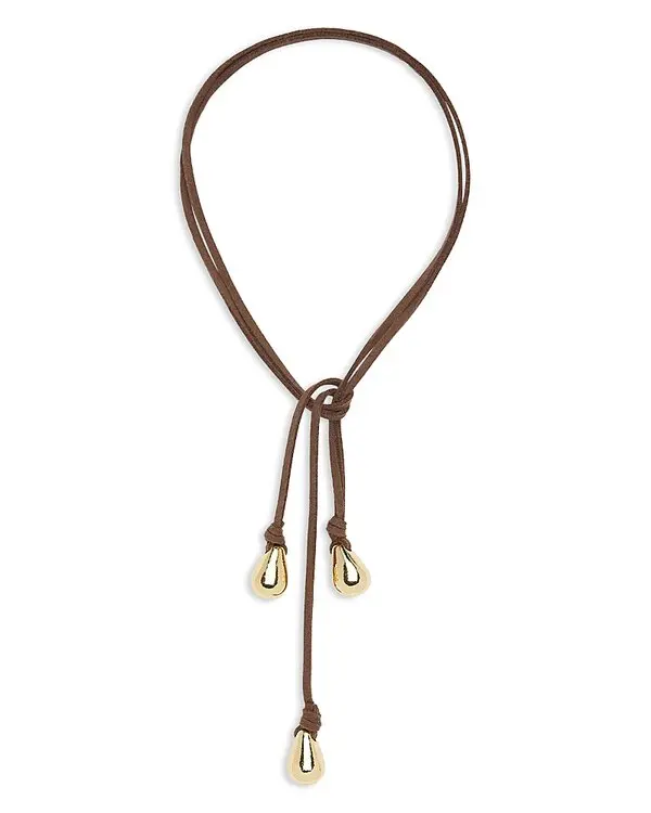 Ramy Brook Yara Triple Nugget Lariat Necklace - Black/gold