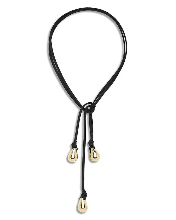 Ramy Brook Yara Triple Nugget Lariat Necklace - Brown/gold