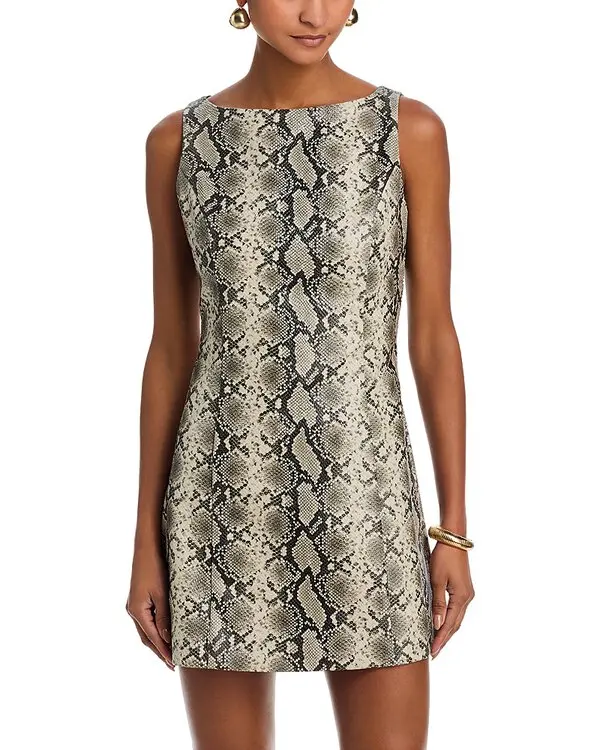 Line & Dot Faux Leather Mini Dress