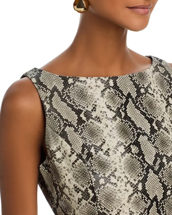 Line & Dot Faux Leather Mini Dress