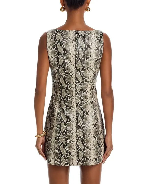 Line & Dot Faux Leather Mini Dress
