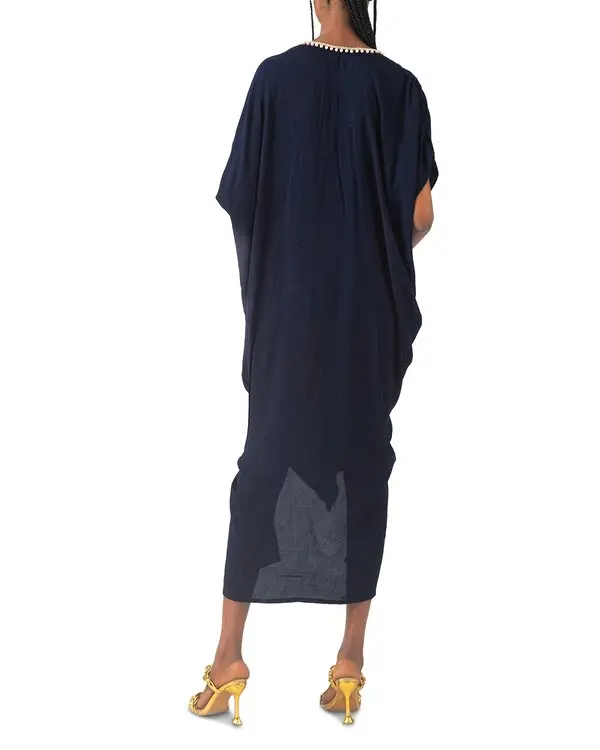 BUSAYO Olami Pearl Trim Asymmetric Midi Dress