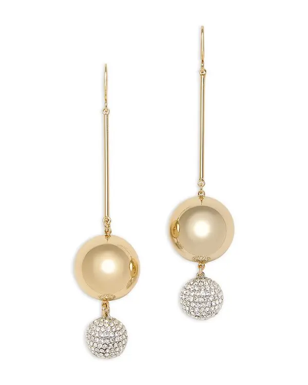 Ramy Brook Tiffani Bead & Pave Fireball Linear Drop Earrings - Gold