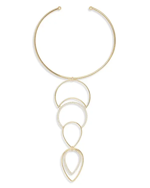 Ramy Brook Rena Pave Pear Shape Statement Necklace - Gold