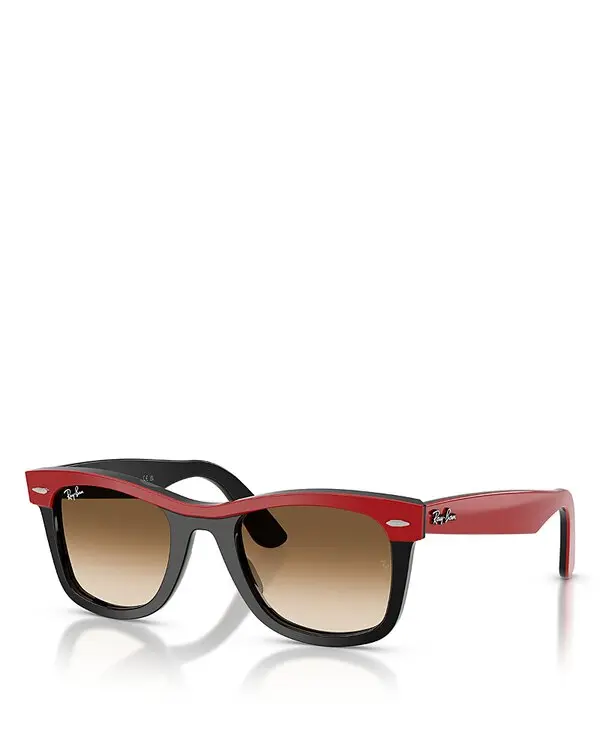 Ray-ban Wayfarer Square Sunglasses - Red Black/clear Brown
