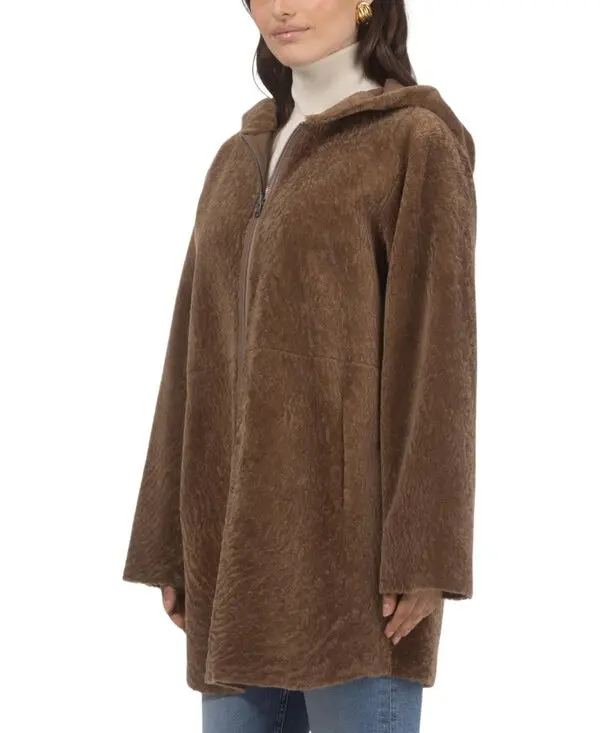 Gorski Reversible Textured Shearling Parka Coat