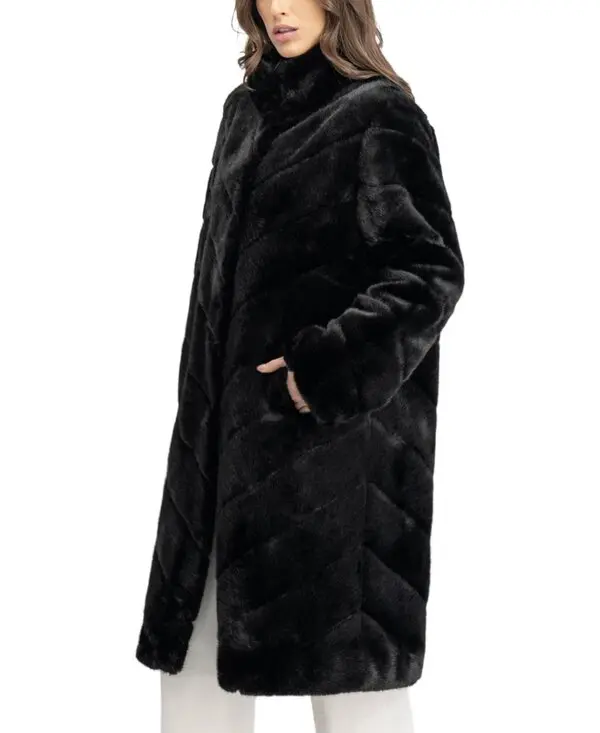 LYLA GRANT Faux Fur Mink Coat