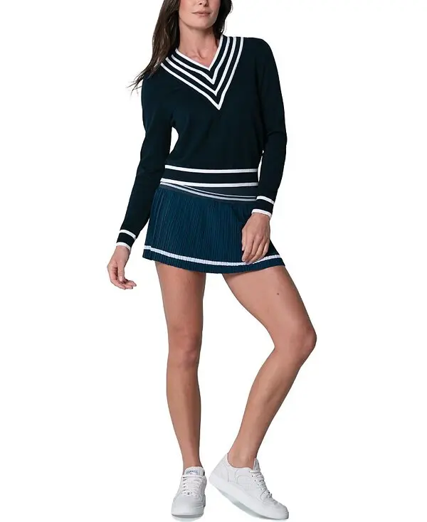 Lucky In Love Victory V-neck Sweater - Navy