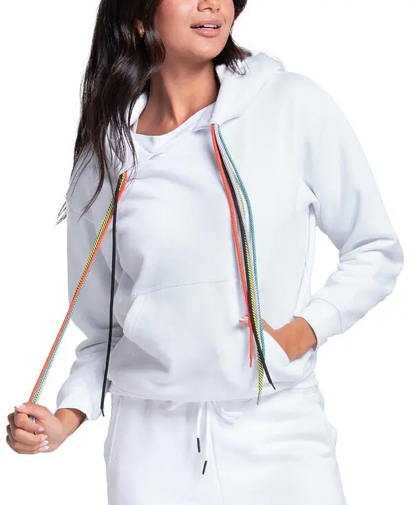 Lucky In Love Chroma Cord Fleece Hoodie - White