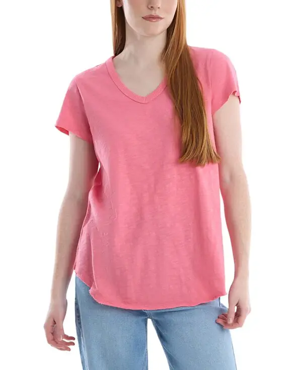 WILT CLOTHING Shrunken V-neck Tee - Pink Lemonade