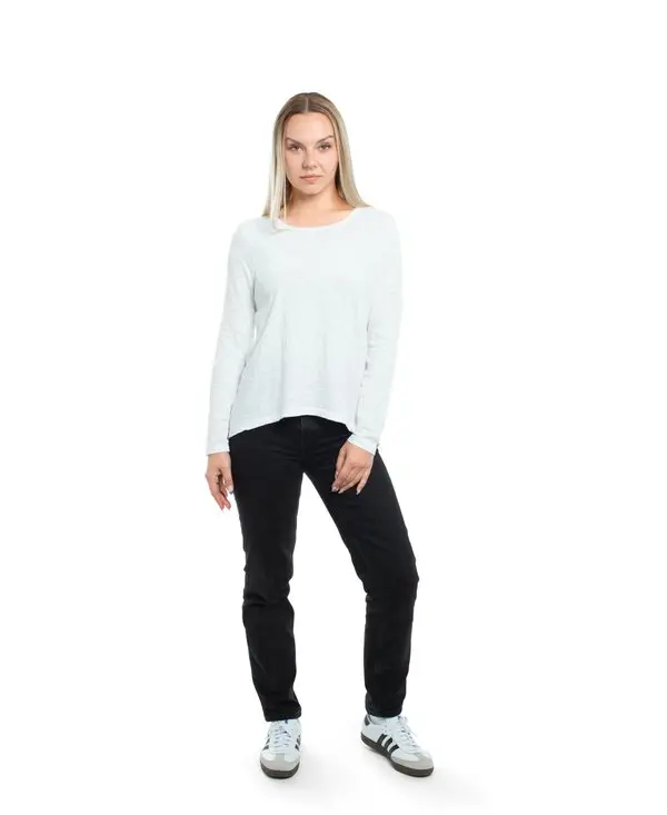 WILT CLOTHING Wide Neck Tee With Ruching Detail - White