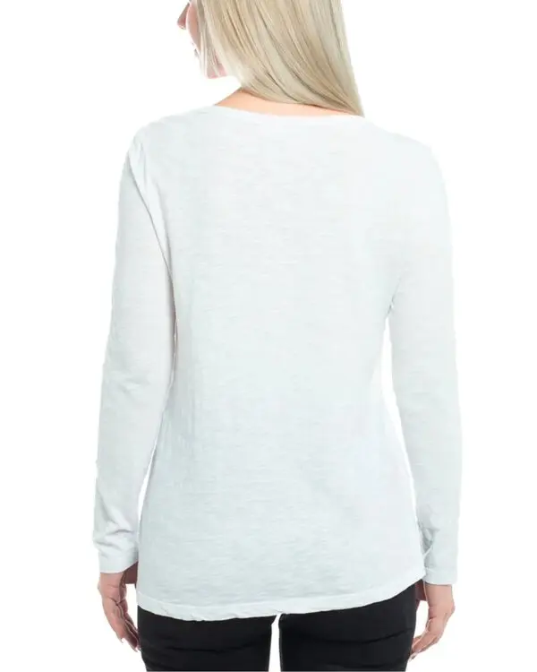 WILT CLOTHING Wide Neck Tee With Ruching Detail - White