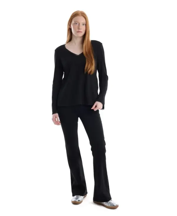 Wilt Clothing Empire Seam Trapeze Laze Trim Tee - Black