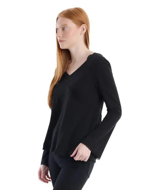 Wilt Clothing Empire Seam Trapeze Laze Trim Tee - Black