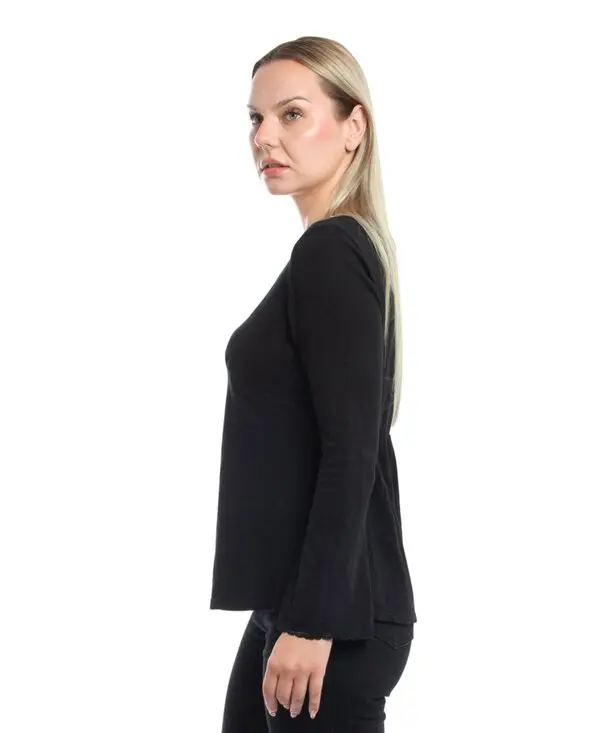 Wilt Clothing Empire Seam Trapeze Laze Trim Tee - Black