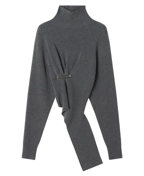 LANVIN Wool And Cashmere Knit Pullover - Dove