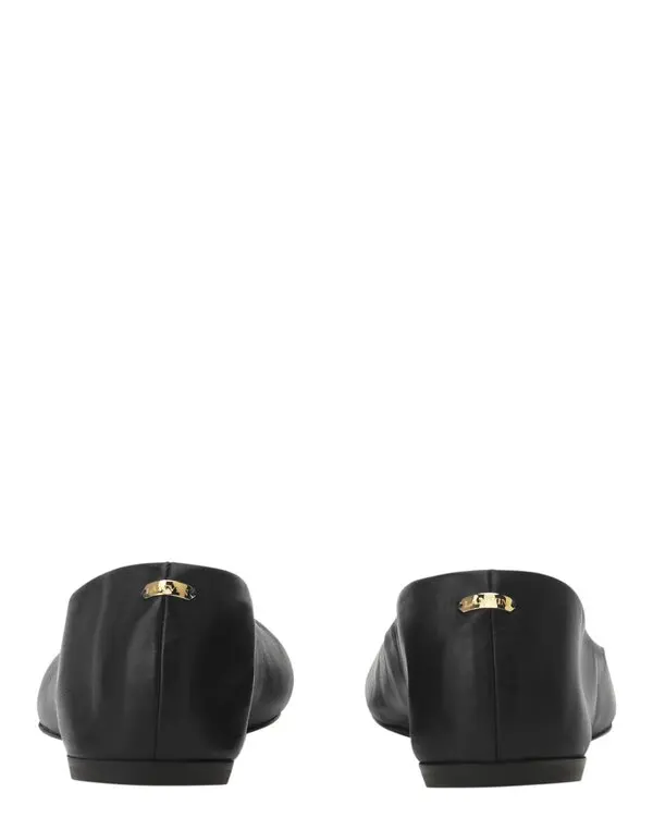 LANVIN Leather Ballerina Flats - Black