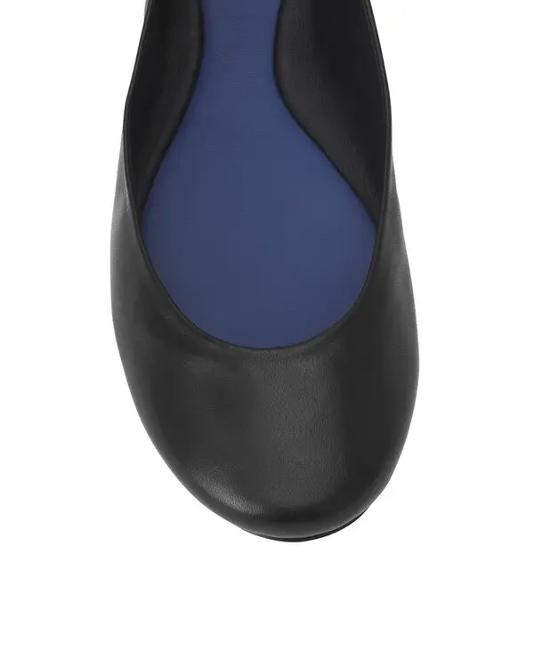 LANVIN Leather Ballerina Flats - Black