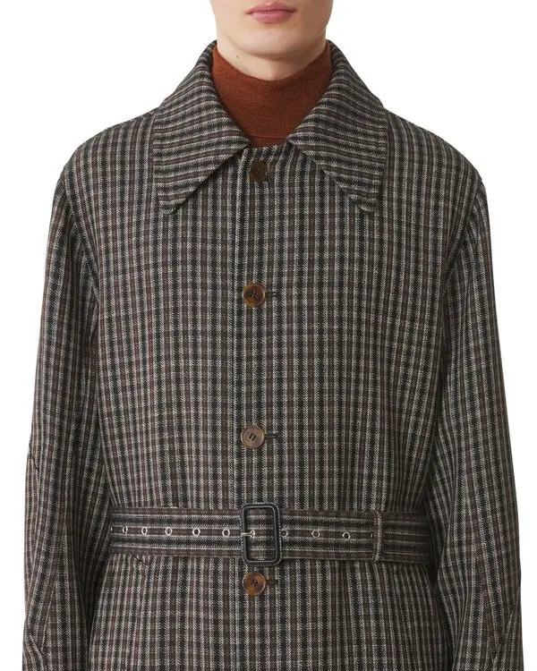 LANVIN Checked Wool Car Coat