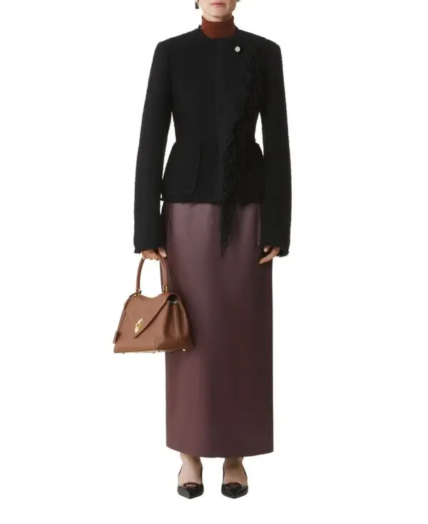 LANVIN Asymmetrical Boucle Wool Jacket - Black