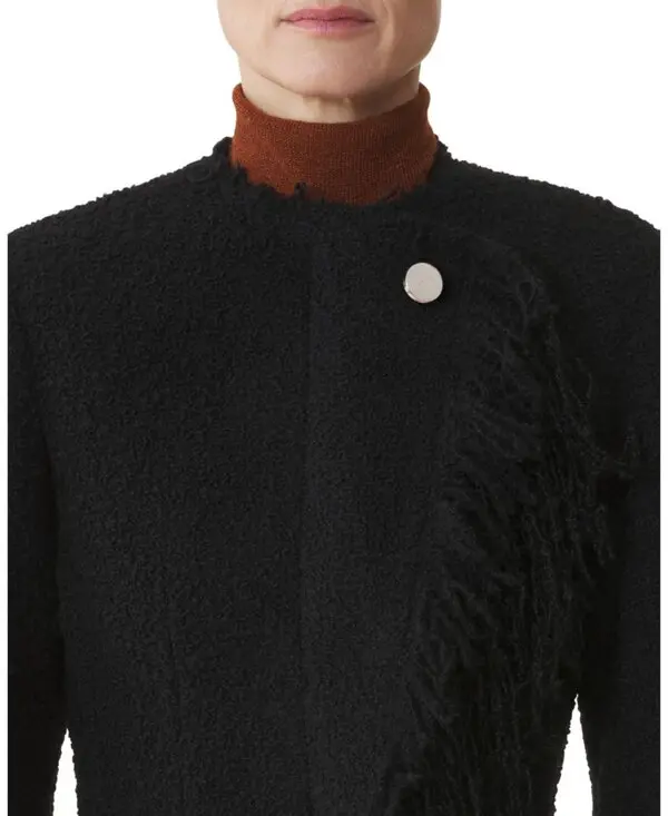 LANVIN Asymmetrical Boucle Wool Jacket - Black