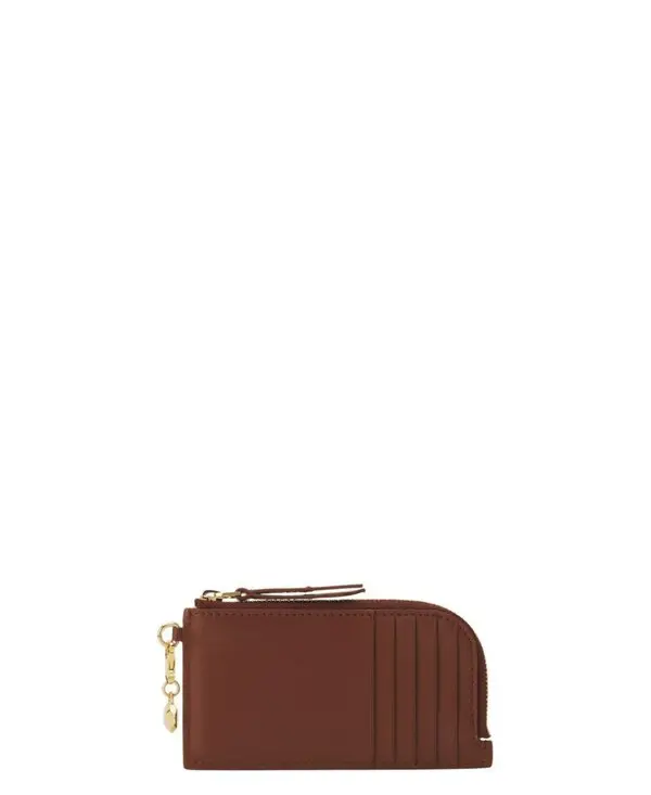 LANVIN Catch Leather Cardholder - Chestnuts