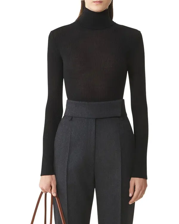 LANVIN Merino Wool And Silk Blend Turtleneck Sweater