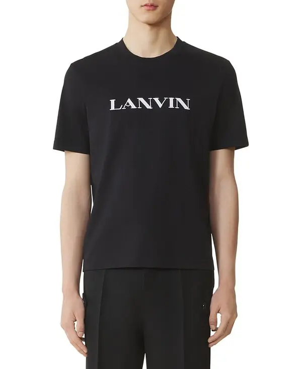 LANVIN Embroidered Cotton T-shirt - Black