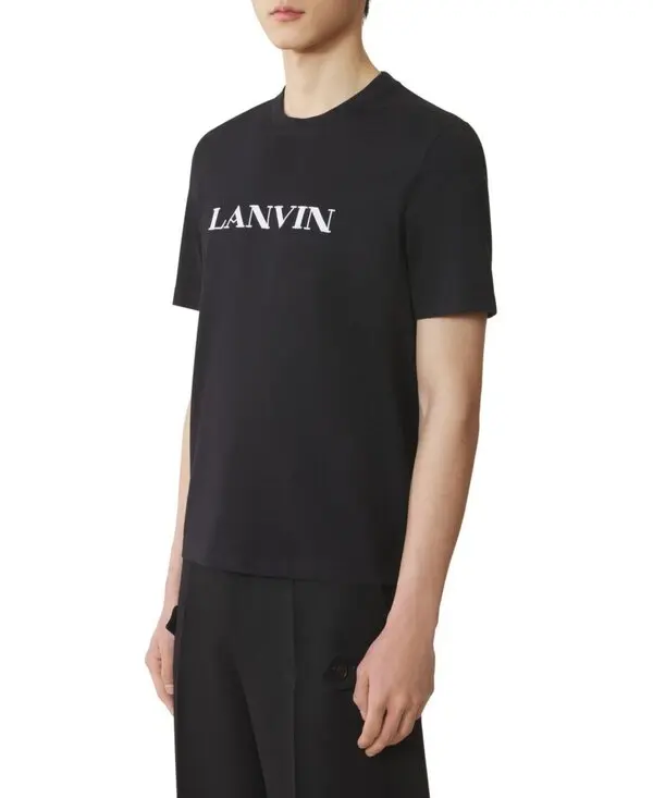 LANVIN Embroidered Cotton T-shirt - Black