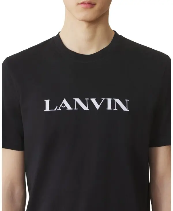 LANVIN Embroidered Cotton T-shirt - Black