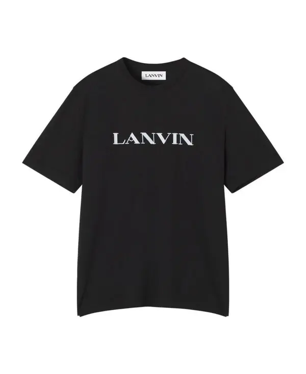 LANVIN Embroidered Cotton T-shirt - Black