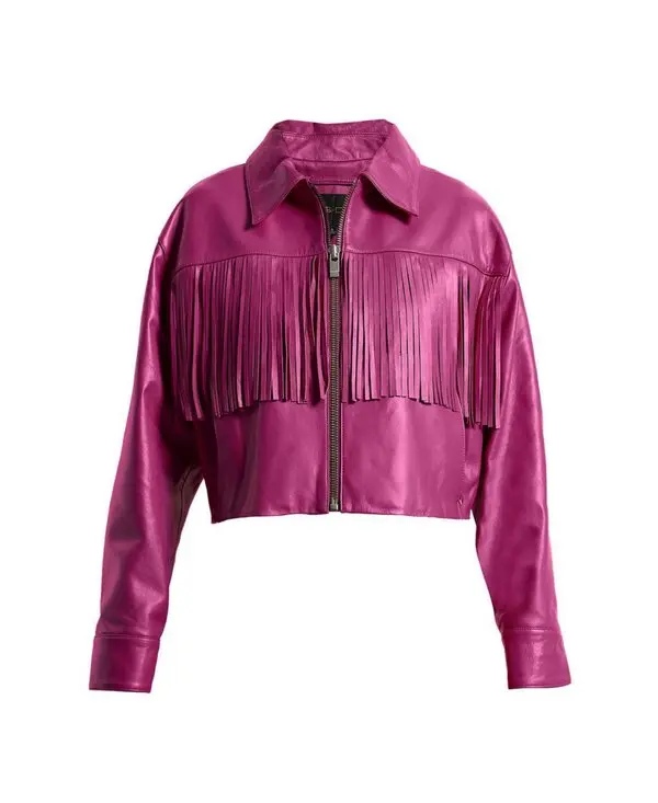AS By DF Jeremiah Upcycled Leather Fringe Jacket