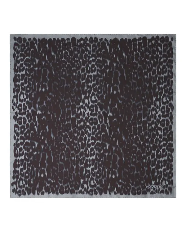 LANVIN Print Silk Scarf - Grey
