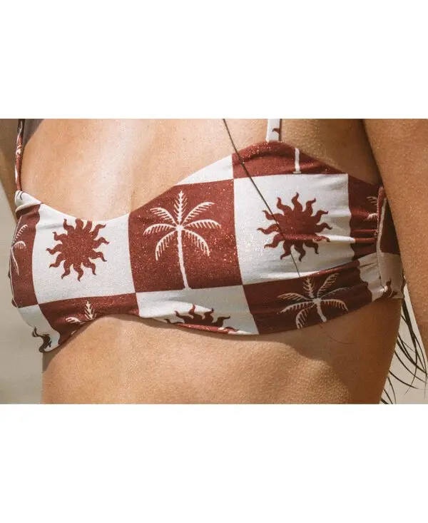MALAI Sunrise Palm Halo Bikini Top