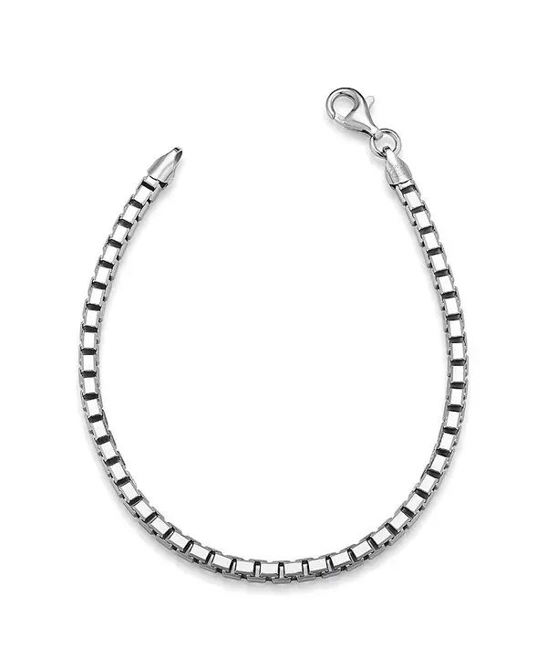 ORADINA Sterling Box Link Bracelet - Silver