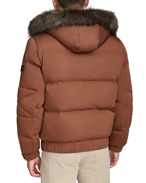 Andrew Marc Lithgow Bomber Jacket With Removable Hood - Copper