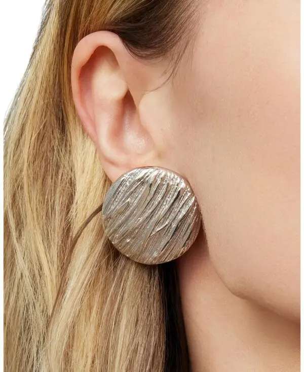 ORADINA Linen Button Stud Earrings