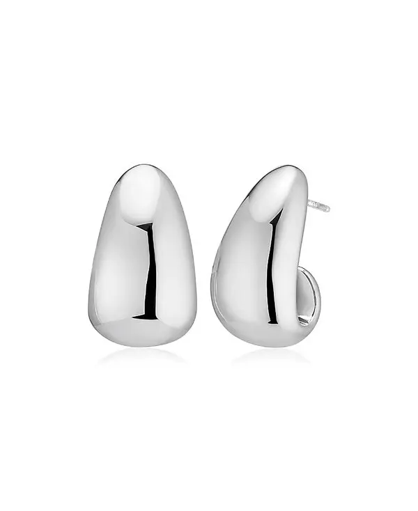 ORADINA Contour Drop Earrings - Silver