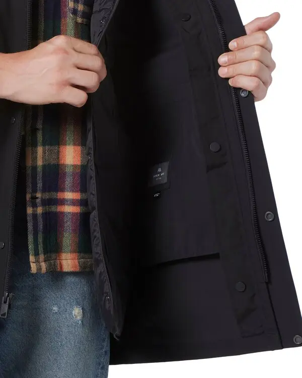 Andrew Marc Tucker Hooded Rain Jacket - Black