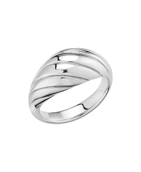 ORADINA Sterling Swirl Dome Ring - Silver