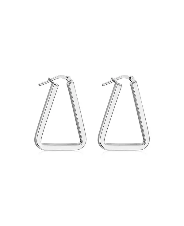 ORADINA Sterling Trinity Midi Hoop Earrings - Silver