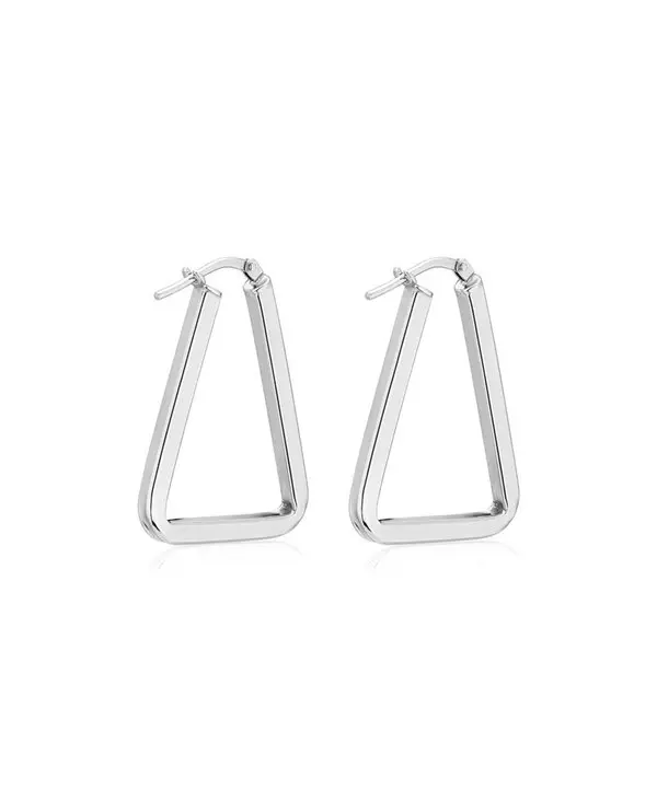 ORADINA Sterling Trinity Midi Hoop Earrings