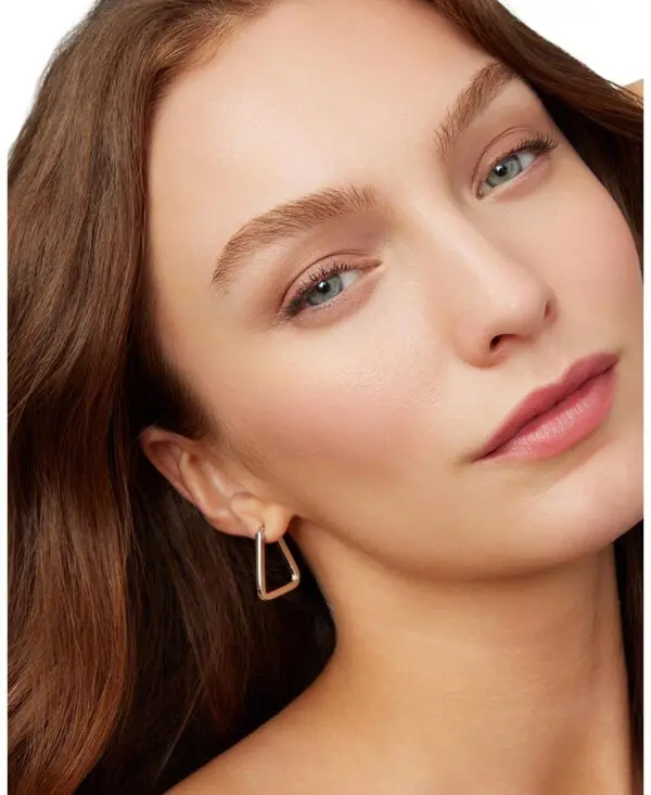 ORADINA Sterling Trinity Midi Hoop Earrings