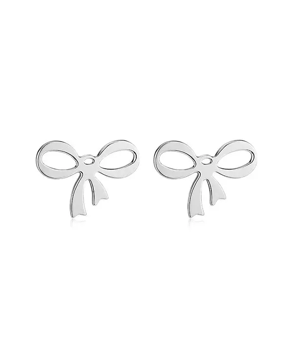 ORADINA Bow Stud Earrings - Silver