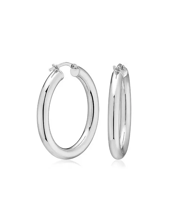 ORADINA Sterling Hoop Earrings - Silver