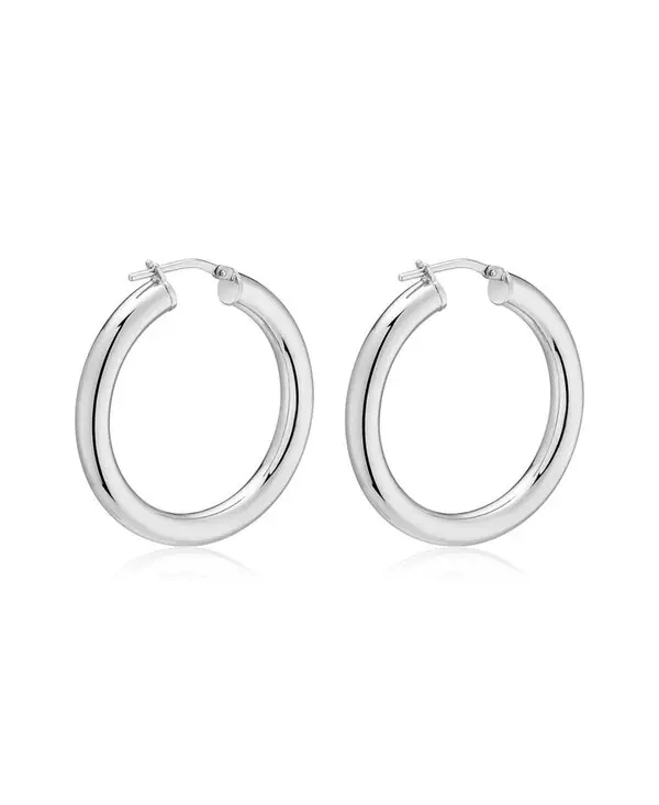 ORADINA Sterling Hoop Earrings - Silver