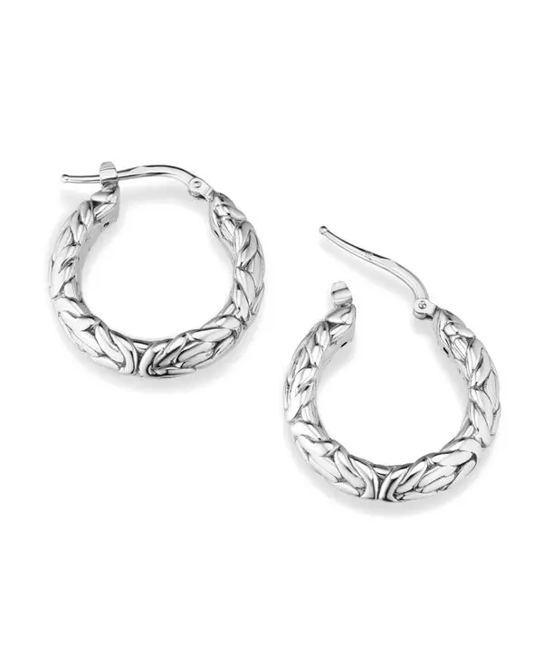 ORADINA Sterling Byzantine Hoop Earrings - Silver