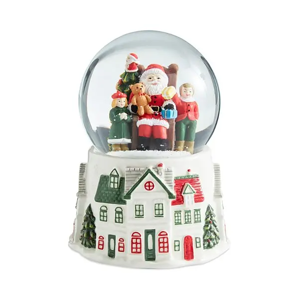 SPODE Christmas Tree Christmas Village Snow Globe - Green