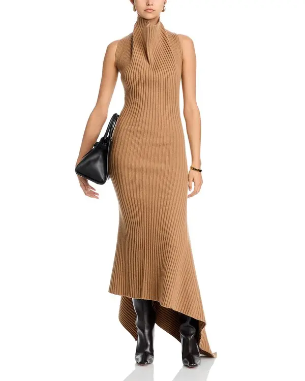Victoria Beckham Draped Ribbed Dress