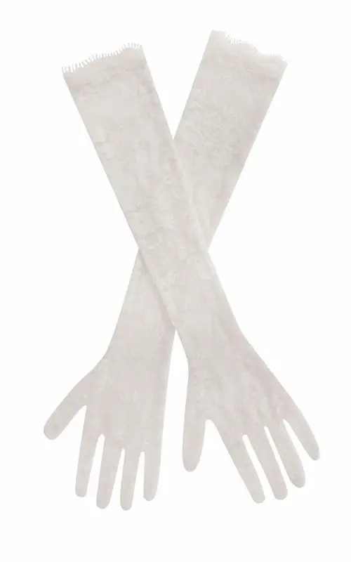 MISS CIRCLE Rae Lace Opera-length Gloves - White